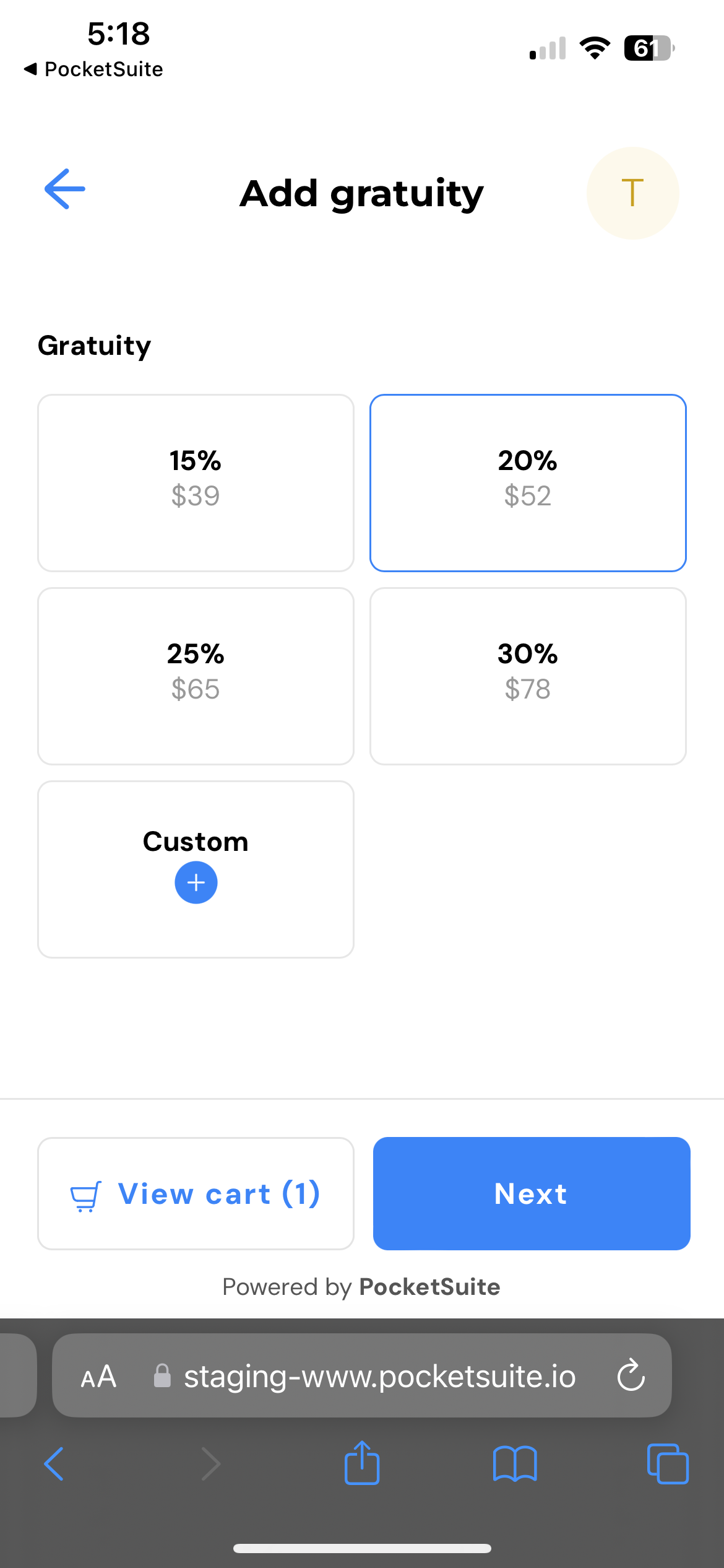 Minimum Gratuity – Suite Center