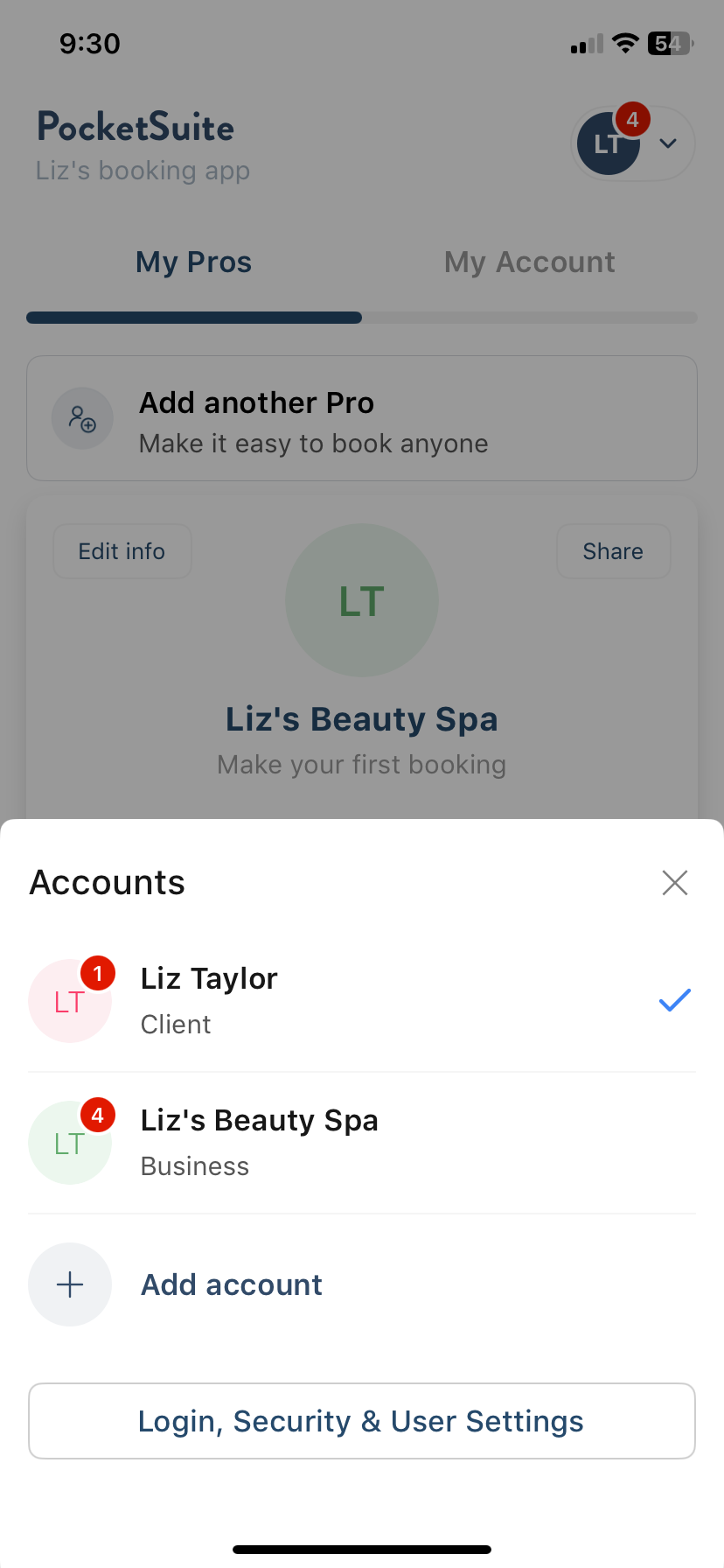 Account Switcher – Suite Center